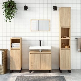 vidaXL 3dílný set koupelnového nábytku kompozitní dřevo [3190284] Barva: Bílá