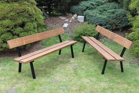 Výhodná sada dvou kovových laviček Pekárek Barva prken: Jedle, Délka prken: Standardní délka 150 cm, Ošetření ocelových nohou: Bez povrchové úpravy