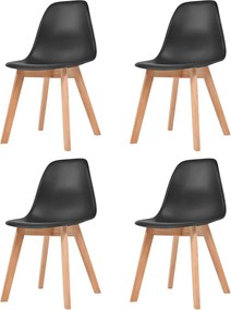 Jídelní židle 4 ks černé plast 244778
