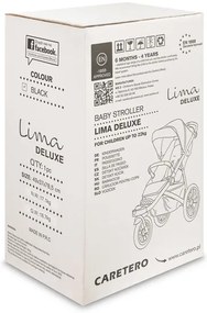 CARETERO Kočárek Lima Deluxe BLACK