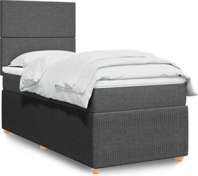 Box spring postel s matrací tmavě šedá 100 x 200 cm textil 3294261