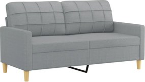 3dílná sedací souprava s polštáři světle šedá textil 3201298
