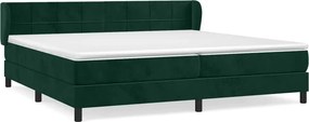 Box spring postel s matrací tmavě zelená 200x200 cm samet 3127514