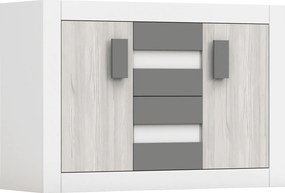 IDZ Komoda HELIOS 2D4S 27, 145 cm Dub Kathult/Bílá