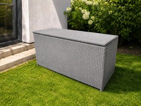 Ratanový zahradní úložný box BestBerg BBRF-B1G / 350 l / 115 × 55 × 57 cm / šedá