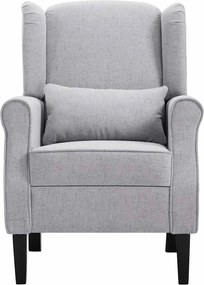 Křeslo světle šedé textil 248615