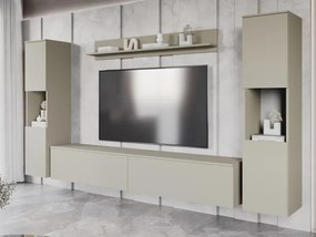 Obývací stěna Bamisio XL, Barva: matera / breslau kaštan, Osvětlení: bez osvětlení