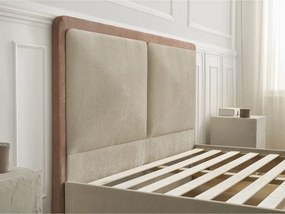 Starorůžová čalouněná čalouněná dvoulůžková postel s roštem 140x190 cm Mara – Bobochic Paris