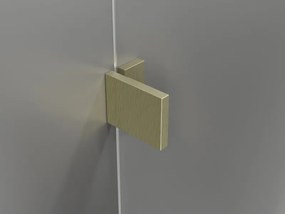 Mexen Lunar-B, pravostranný výklopný sprchový kout 100 x 80 cm, 8mm čiré sklo, zlatý kartáčovaný - 832-100-080-55-00-P