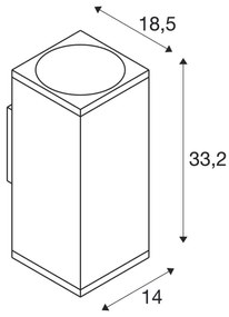 SLV 1003438 Enola Square Up/Down L, venkovní nástěnné svítidlo, LED 53W 3000/4000K, antracit, výška 33,2cm, IP65