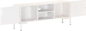 TV stolek bílý 115 x 30 x 46 cm masivní mangovníkové dřevo 323580