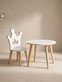 Sinsay - Sada: stolek a židle ve tvaru koruny - bílá