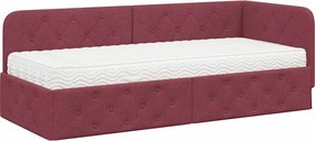 Rohový rám postele Víno Červené 80 x 200 cm textil 3394032