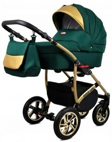 Kočárek 4v1 BabyLux Gold Lux Bottle Green
