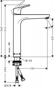 Hansgrohe - Umyvadlová baterie 230, chrom