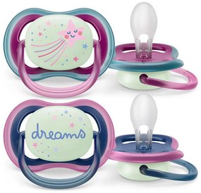 PHILIPS AVENT Šidítko Ultra air noční 6-18 m 2 ks Philips Avent Dívka