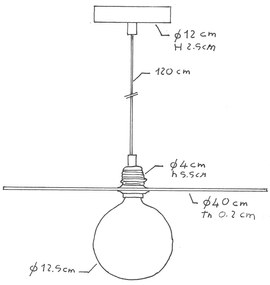 creative cables Závěsná lampa s textilním kabelem, kovovými detaily s velkým kruhovým stínidlem Barva: Černá