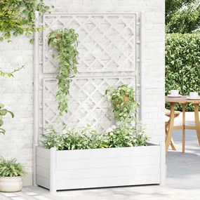 Zahradní truhlík s treláží 100 x 43 x 142 cm PP bílý 313983