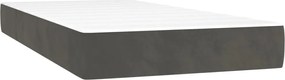 vidaXL Box spring postel s matrací 90x200 cm samet [3132658] Barva: Tmavě šedá