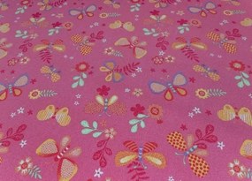 Koberce Breno Metrážový koberec PAPILLON 66, šíře role 400 cm, Růžová, Vícebarevné