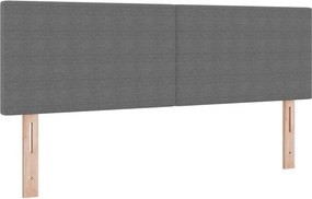 Postel s boxspringem s čelo Světle šedá a bílá 140 x 190 cm 3337511