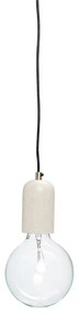 Hübsch Kabel s mramorovou objímkou na žárovku Marble, bílá barva, mramor