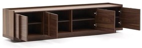 Hnědý TV stolek v dekoru ořechu 200x47x40 cm Onix – Kave Home