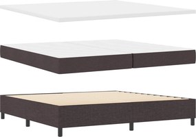 Postel s boxspringem s čelo Tmavě hnědá 200 x 200 cm textil 3341731