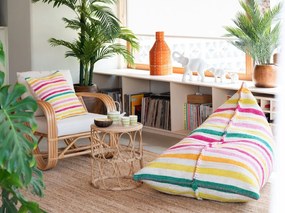Barevný sedací vak z recyklované bavlny Cocoon Stripes - 150*100*40 cm