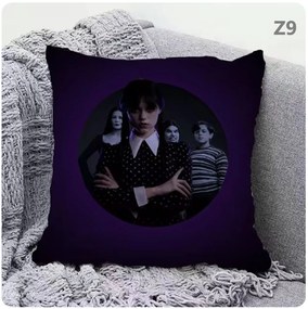 Potah na polštářek s potiskem ze seriálu Wednesday Addams Motiv: z9, Velikost: 50X50 cm