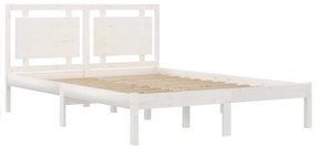 Rám postele bílý masivní dřevo 200 x 200 cm,  3105556