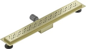 Mexen Flat, lineární podlahový žlab 50 cm, M12, zlatá matná, 1A21050-15
