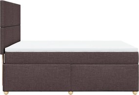 Box spring postel s matrací tmavě hnědá 140x190 cm textil 3293571