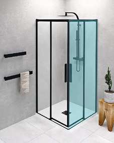 Polysan Altis Line - Sprchové dveře, 900x2000 mm, matná černá/čiré sklo AL1592B