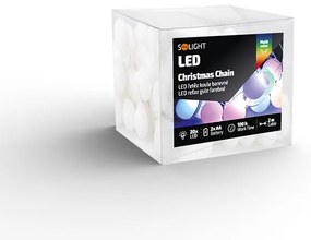 SOLIGHT LED vánoční řetěz barevné koule, 20x LED, 2m, 2x AA