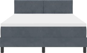 Postel s boxspringem s čelo Tmavě šedá 140 x 200 cm samet 3339243