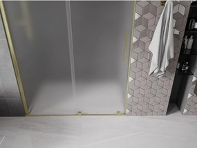 Mexen Velar, posuvné sprchové dveře do otvoru 160 cm, 8mm sklo námraza, zlatá matná, 871-160-000-31-55