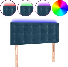 Čelo postele s LED tmavě modré 80 x 5 x 78/88 cm samet 3122080