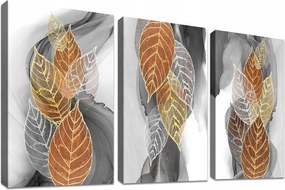 Obrazy Dřevěný rám Abstraktní listy 50x70 cm Halflemart 3 Obrazy
