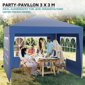 Zahradní altán Wiltec – 3 × 3 m, modrá (61800)