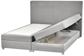 Kontinentální postel s úložným prostorem 180 x 200 cm světle šedá MINISTER Beliani