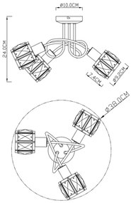 Globo 54356-3 - Přisazený lustr KRIS 3xE14/40W/230V