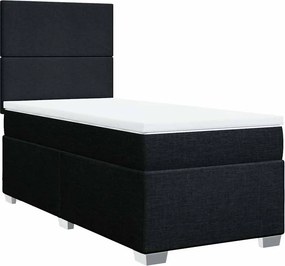Box spring postel s matrací černá 90x190 cm textil 3292638