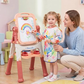 Costway 4-in-1 Dětská tabule Výškově nastavitelná Oboustranný dětský stojan