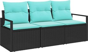 Set pohovek 3 ks Černá polyratan 3346246
