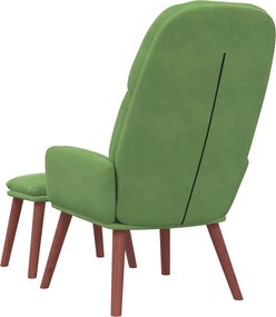 Relaxační křeslo s podnožkou světle zelené samet 3315119