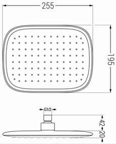 Mexen příslušenství, sprchová hlavice 25x19 cm D-49, černá-zlatá, 79749-75