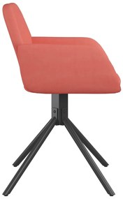 Otočné jídelní židle 2 ks růžové samet - Default Title