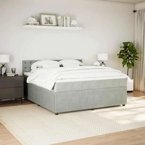 Box spring postel s matrací světle šedá 180x200 cm samet 3290118