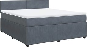 Box spring postel s matrací tmavě šedá 180x200 cm samet 3287801